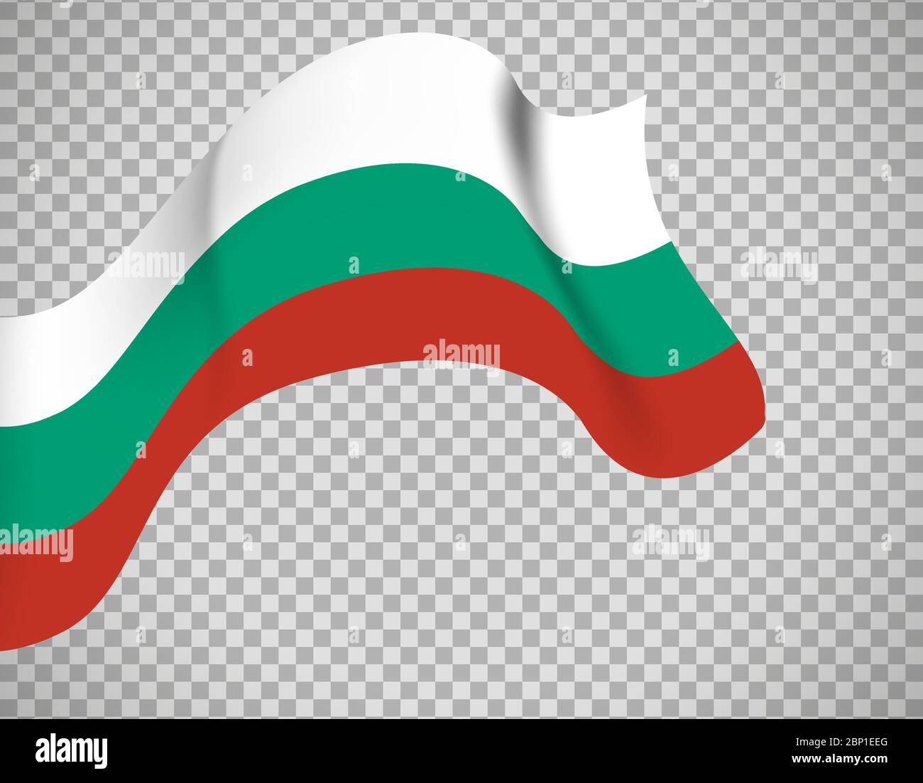 Icône de drapeau bulgare sur fond transparent. Illustration vectorielle ...
