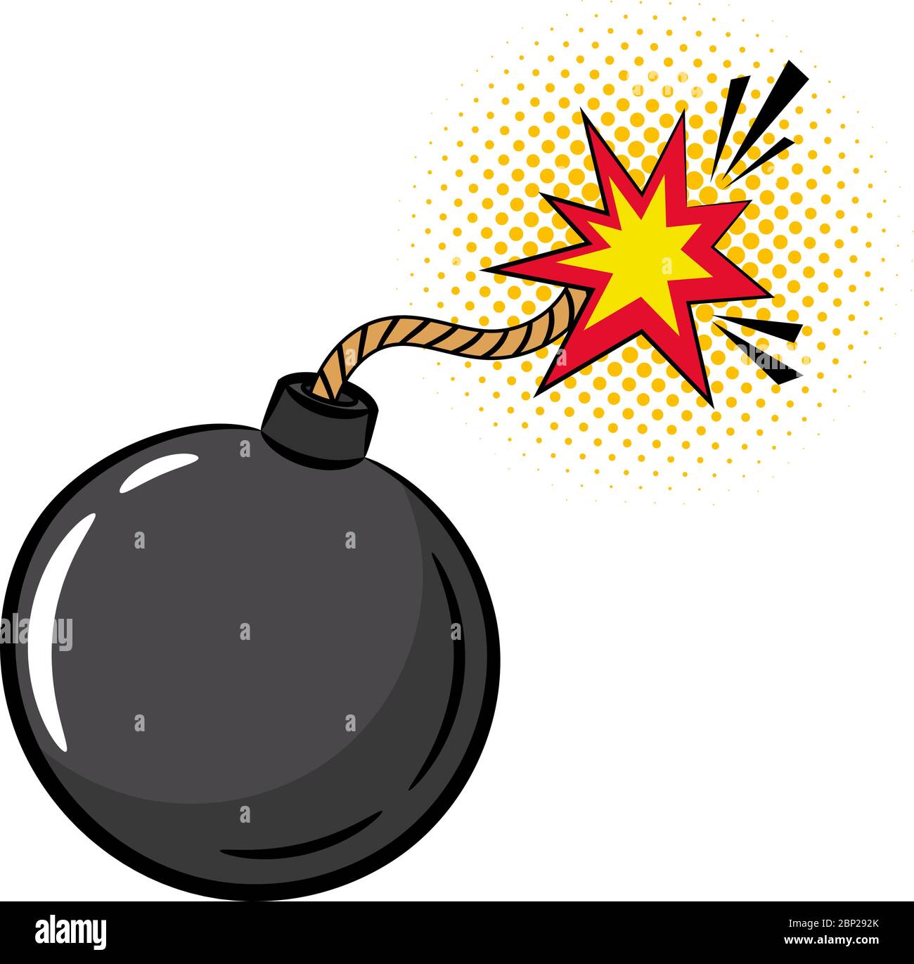 Bombe de dessin animé. Icône de bombe à effet de vecteur avec ...