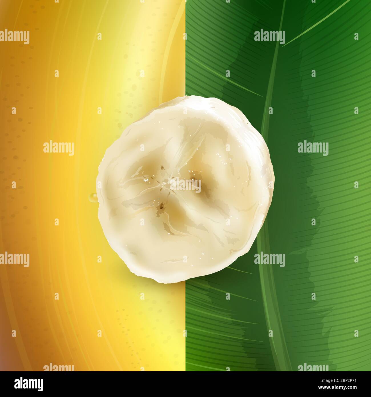 Une tranche de banane Banque d'images vectorielles - Alamy