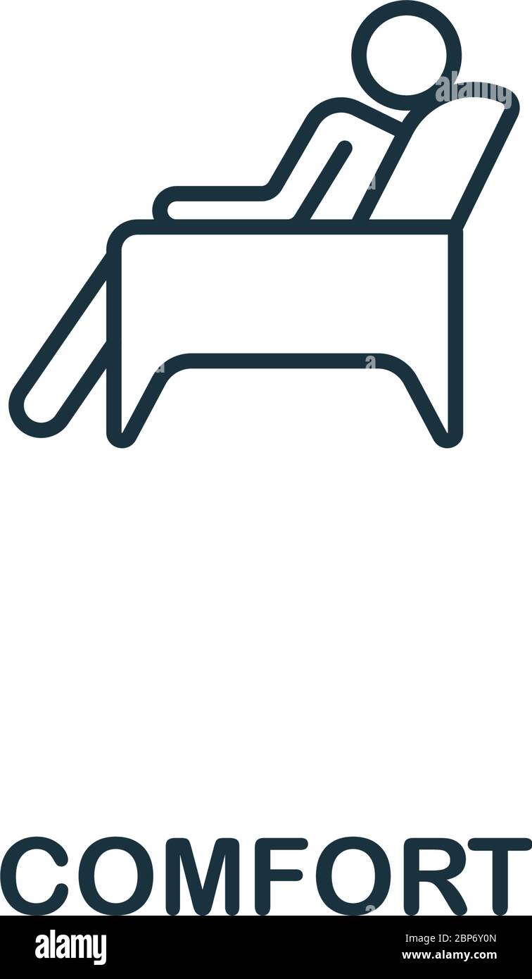 Icône de confort de la collection de soins aux personnes âgées. Symbole ...