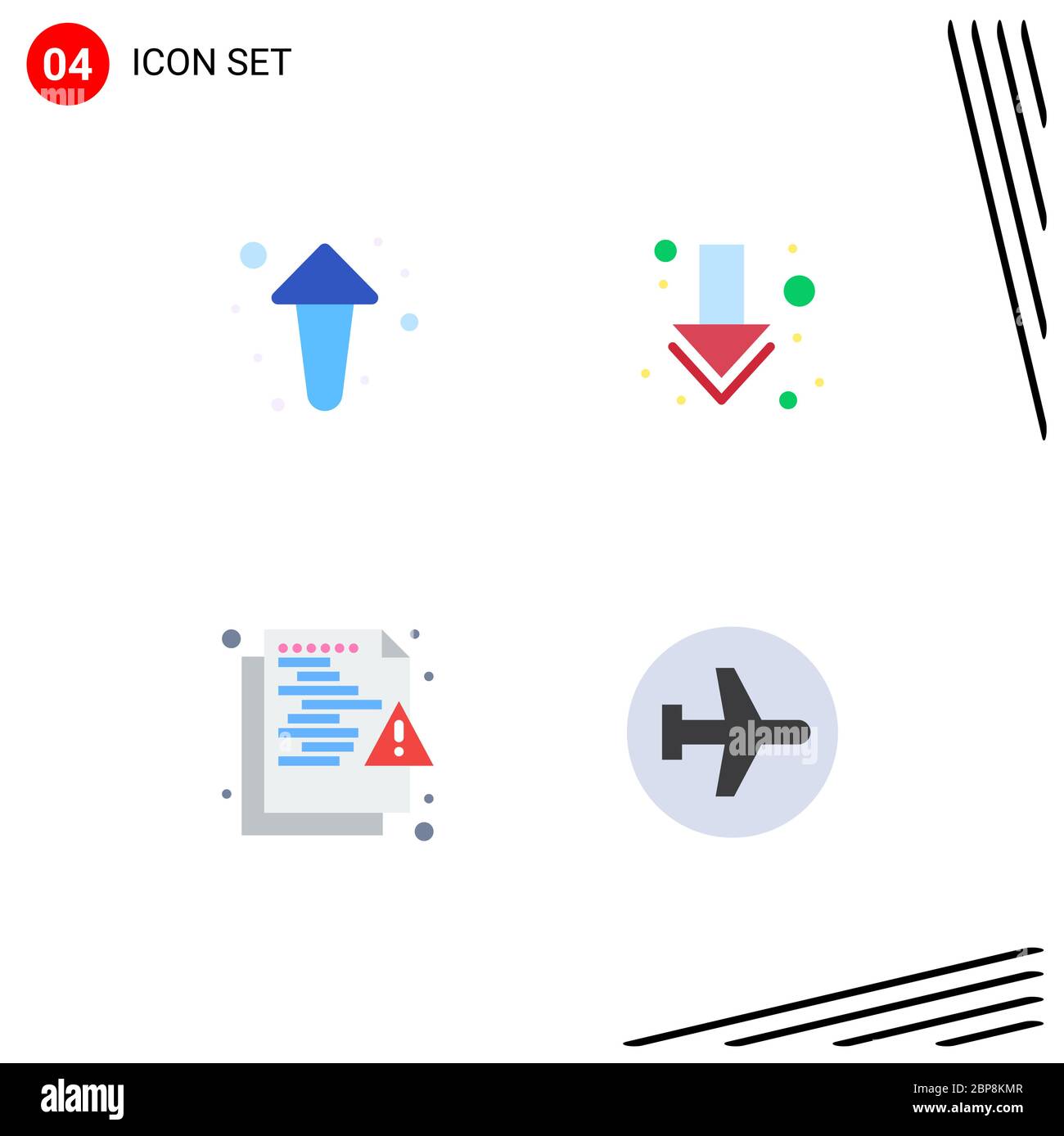 Icône vecteur de stock Pack de 4 signes et symboles de ligne pour les ...