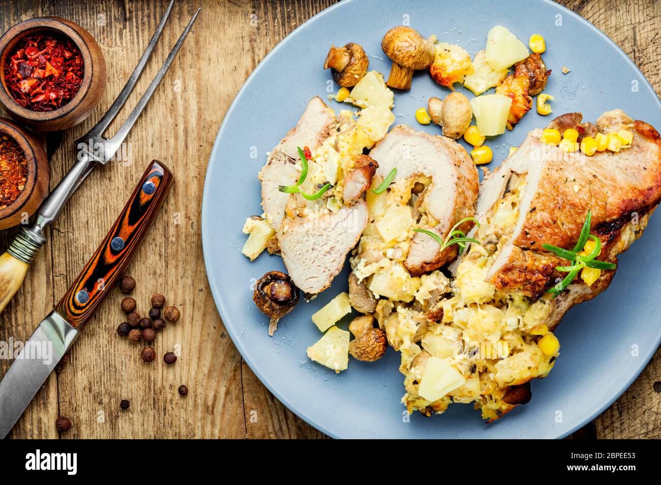 Viande farcie à l'ananas et au fromage.pain de viande maison aux ...