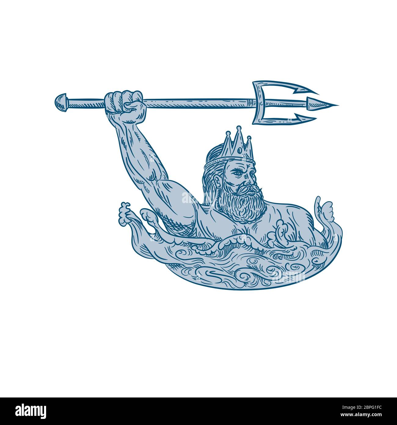 Poseidon dieu grec dessin Banque de photographies et d’images à haute ...