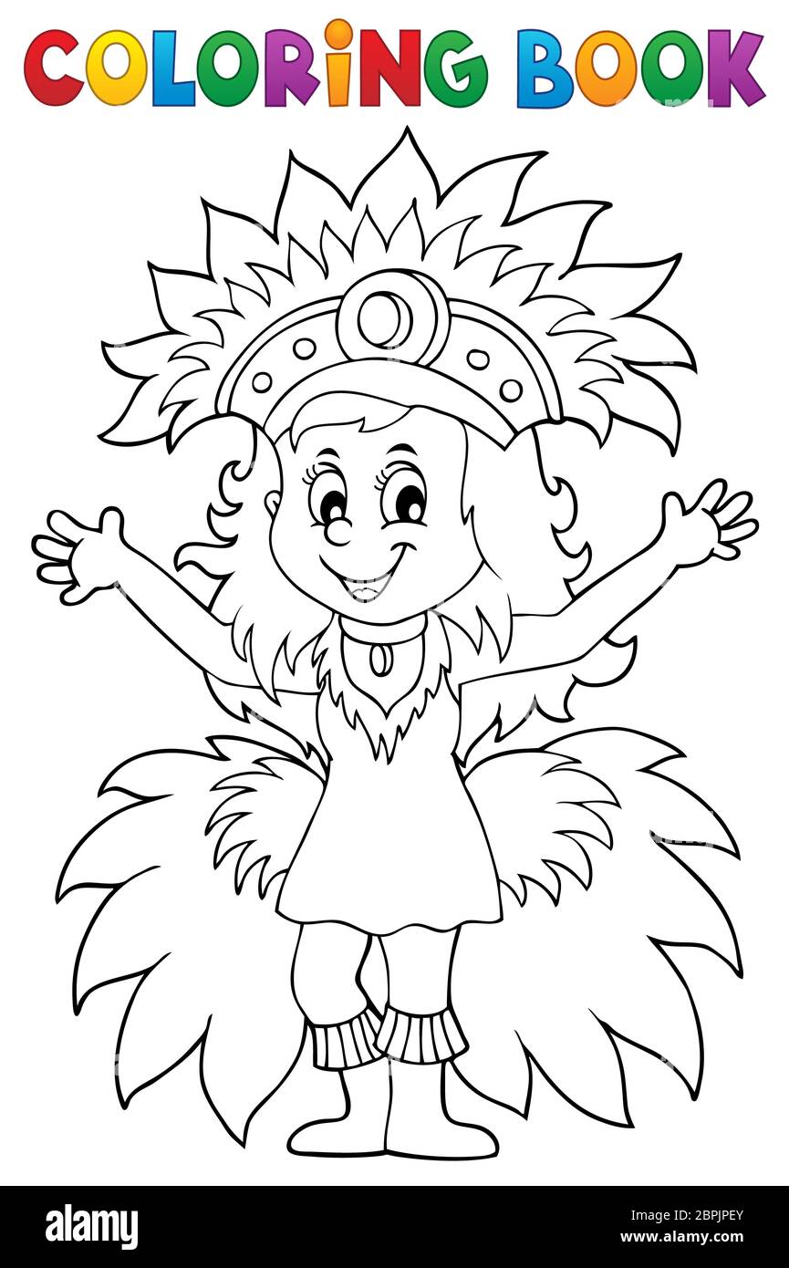 Livre de coloriage Happy samba dancer thème 1 - illustration d'image ...