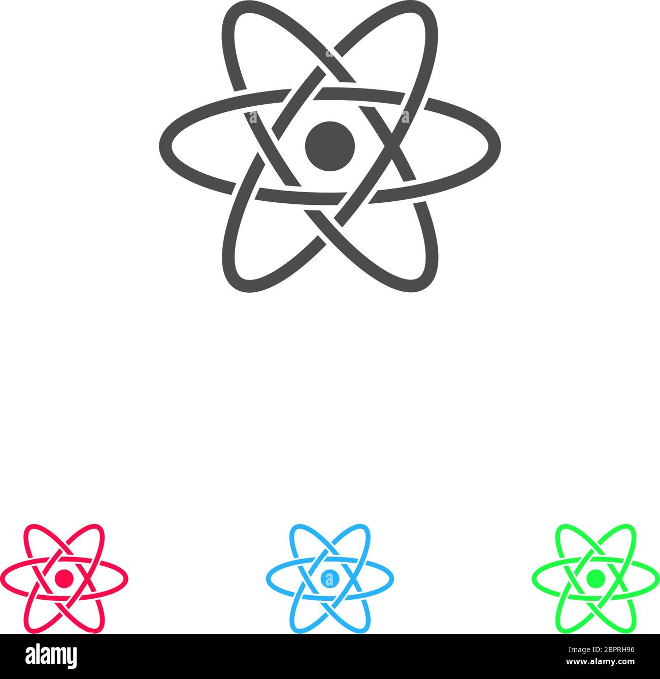 Icône Atom plate. Pictogramme de couleur sur fond blanc. Symbole d ...