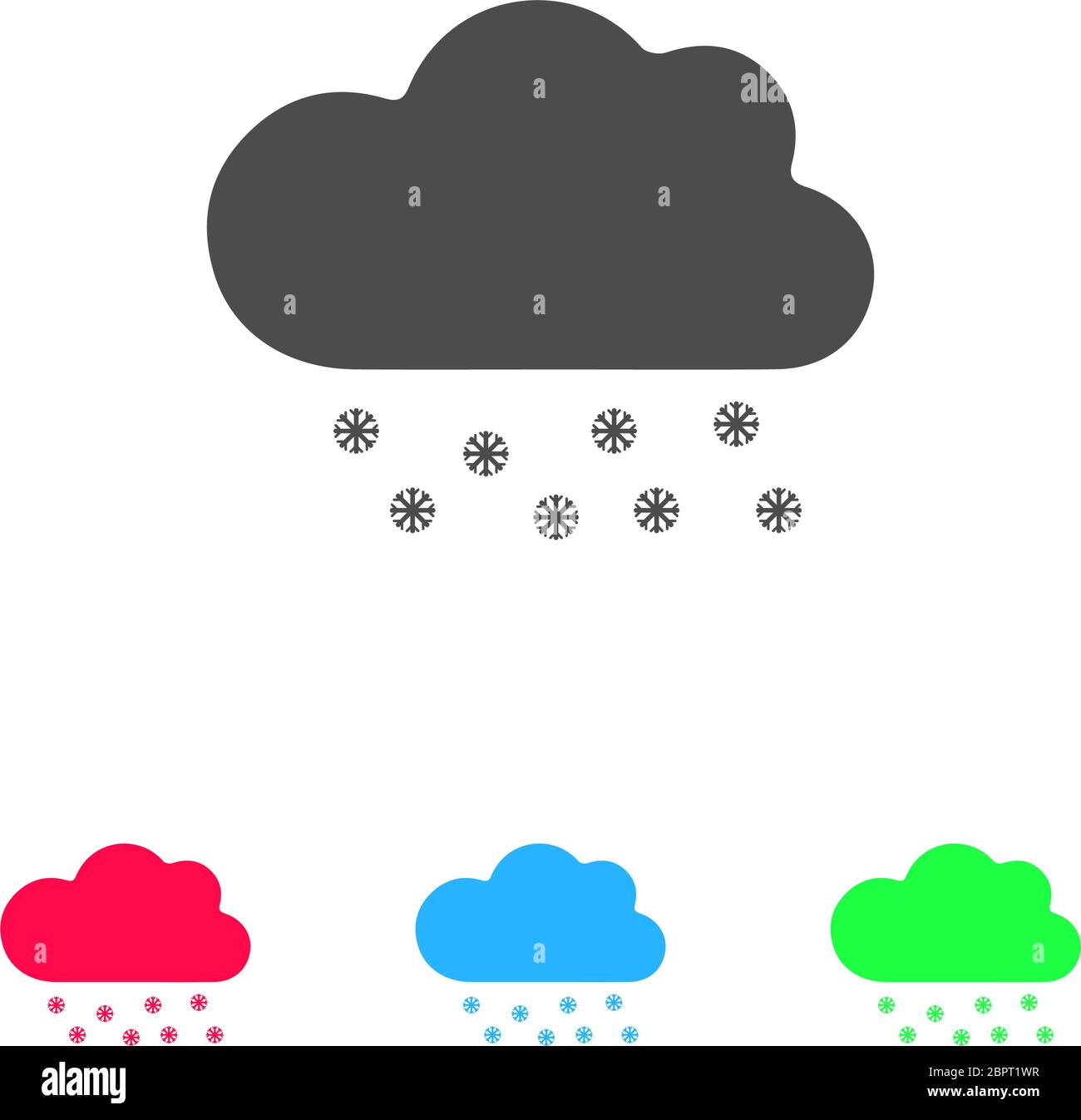 Icône neige plate. Pictogramme de couleur sur fond blanc. Symbole d ...