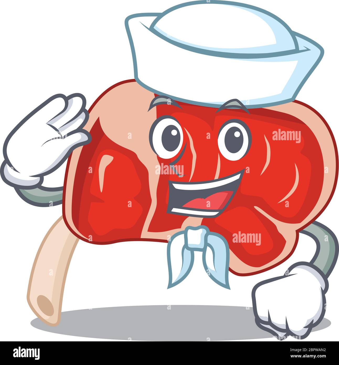 Smiley Sailor personnage de dessin animé de côte de qualité portant ...