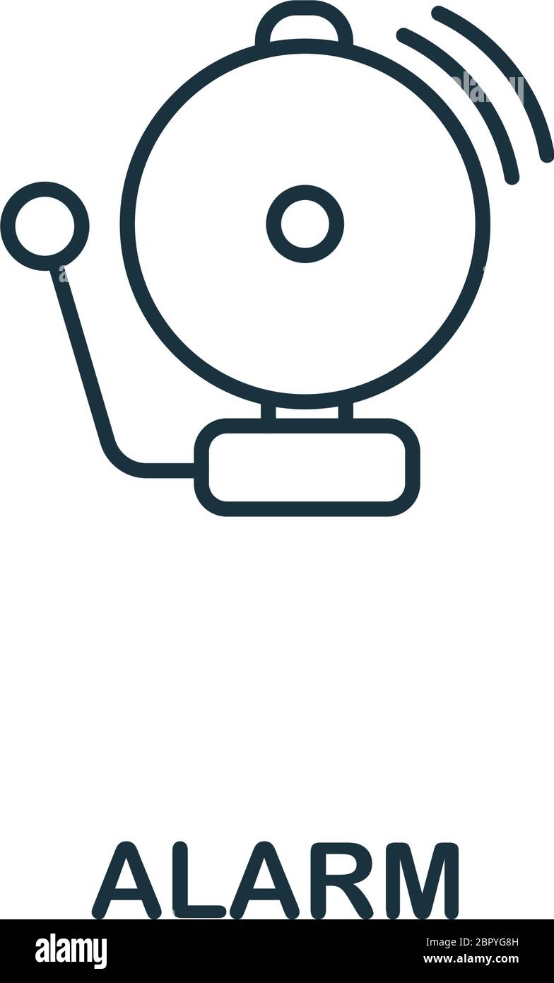 Icône d'alarme de la collection sécurité au travail. Symbole d'alarme ...