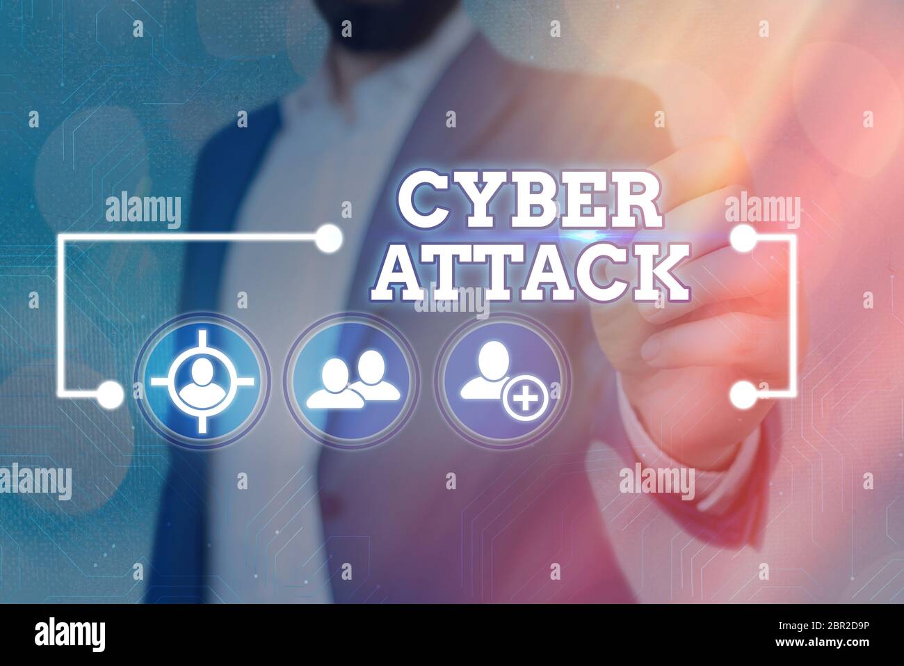 L'écriture de texte Word cyber-attaque. Photo d'affaires présentant une ...