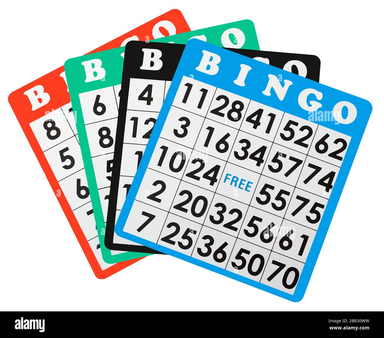 Carte de bingo jeu chance illustration loisirs colorés Photo Stock - Alamy