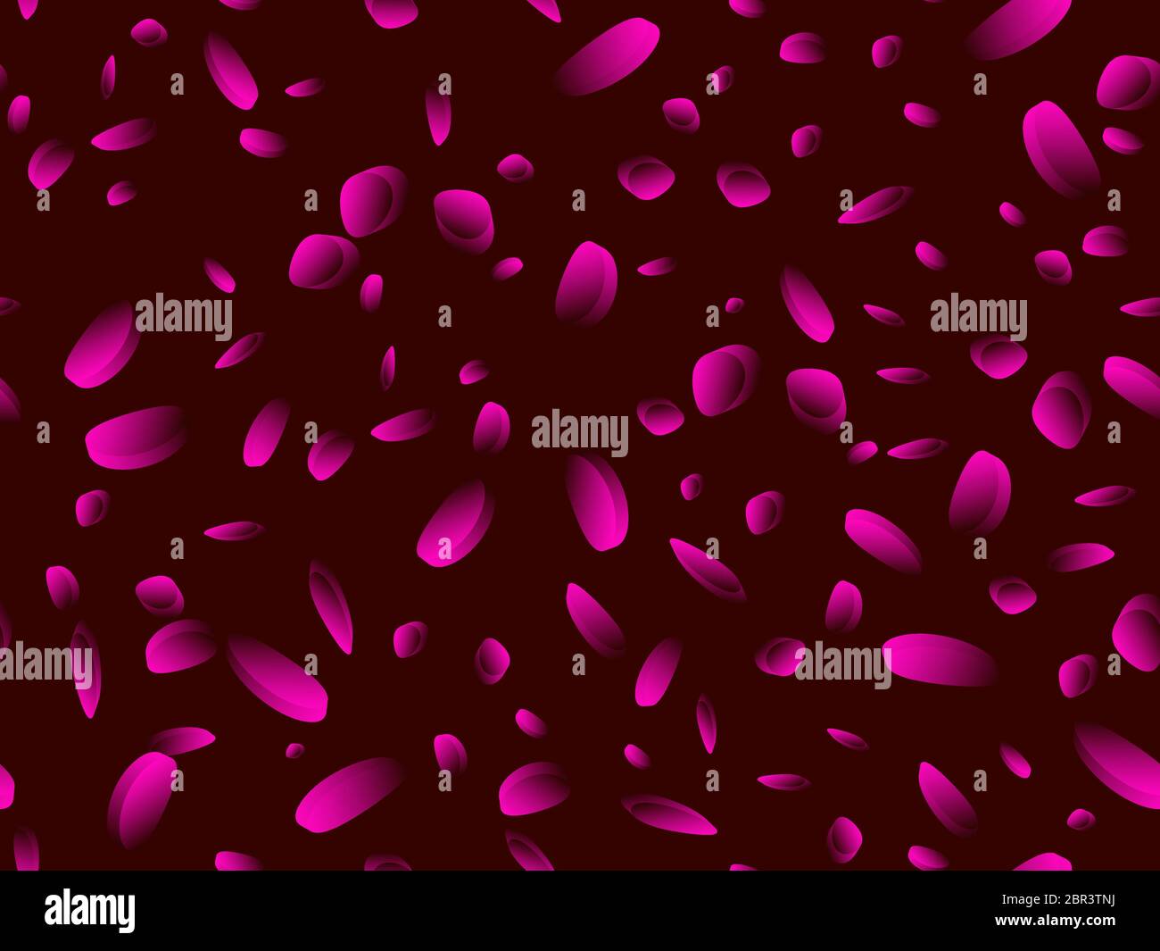 Les globules rouges modèle transparent. Caillot de sang sous le ...