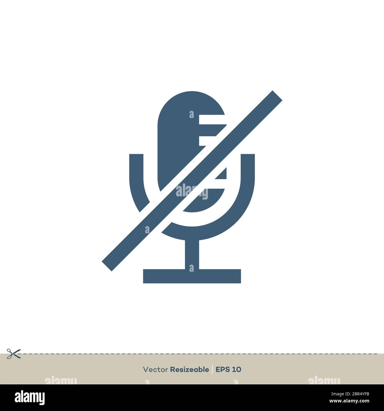Icône de microphone muet modèle de logo Vector conception de l ...