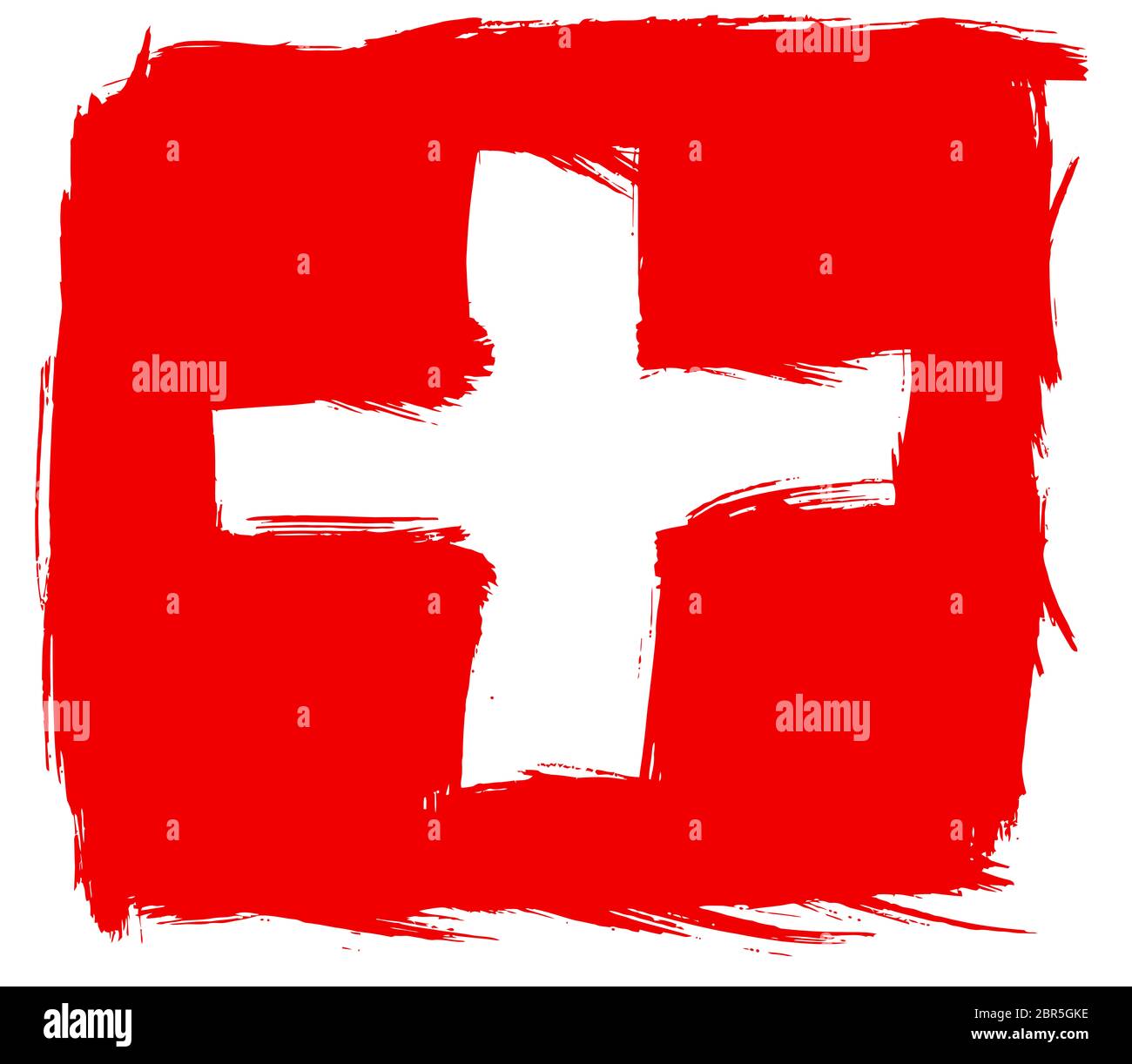 Drapeau blanc avec croix rouge Banque d'images détourées - Alamy