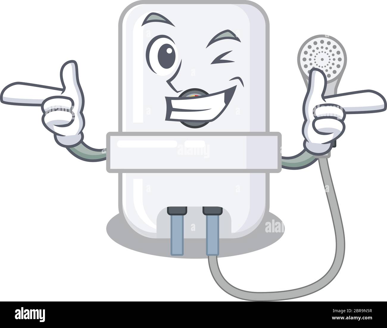 Dessin animé de chauffe-eau électrique montrant visage drôle avec oeil ...