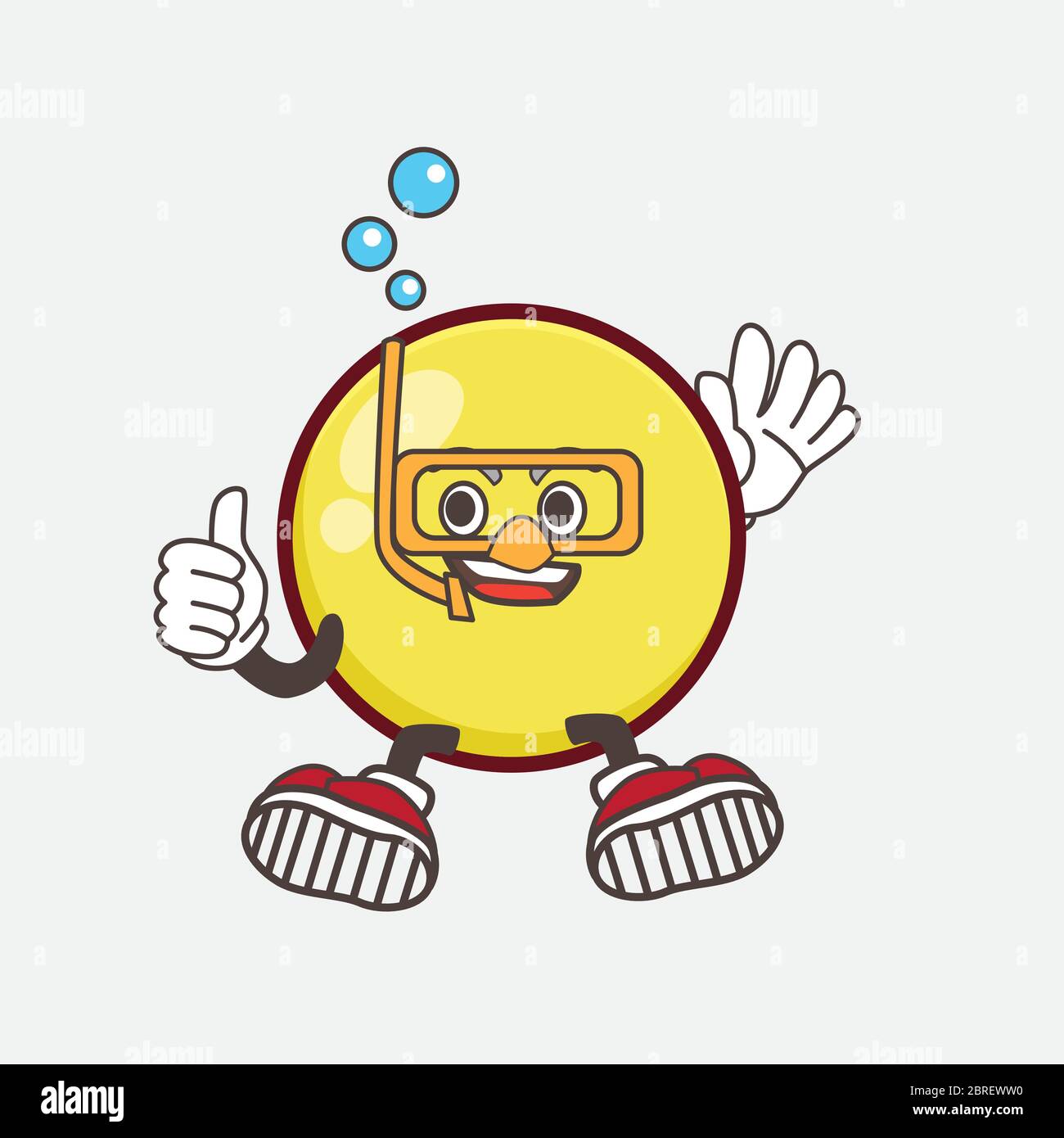 Une illustration de la mascotte de dessin animé de Yellow ball Emoticon ...