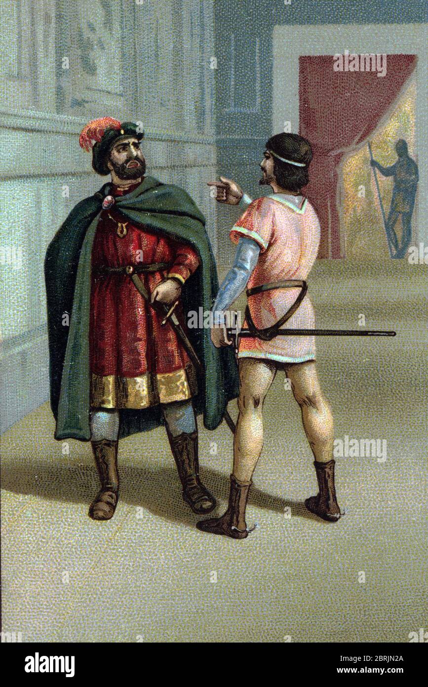 'del entre Don Gomes et Don Rodrigue' Illustration de la scène 2 de l ...