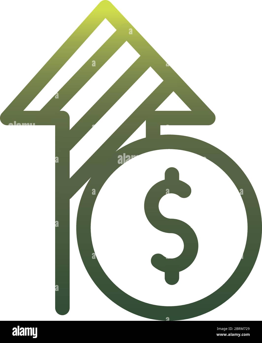 Pièce avec flèche augmenter dégradé style icône design, Infographic ...