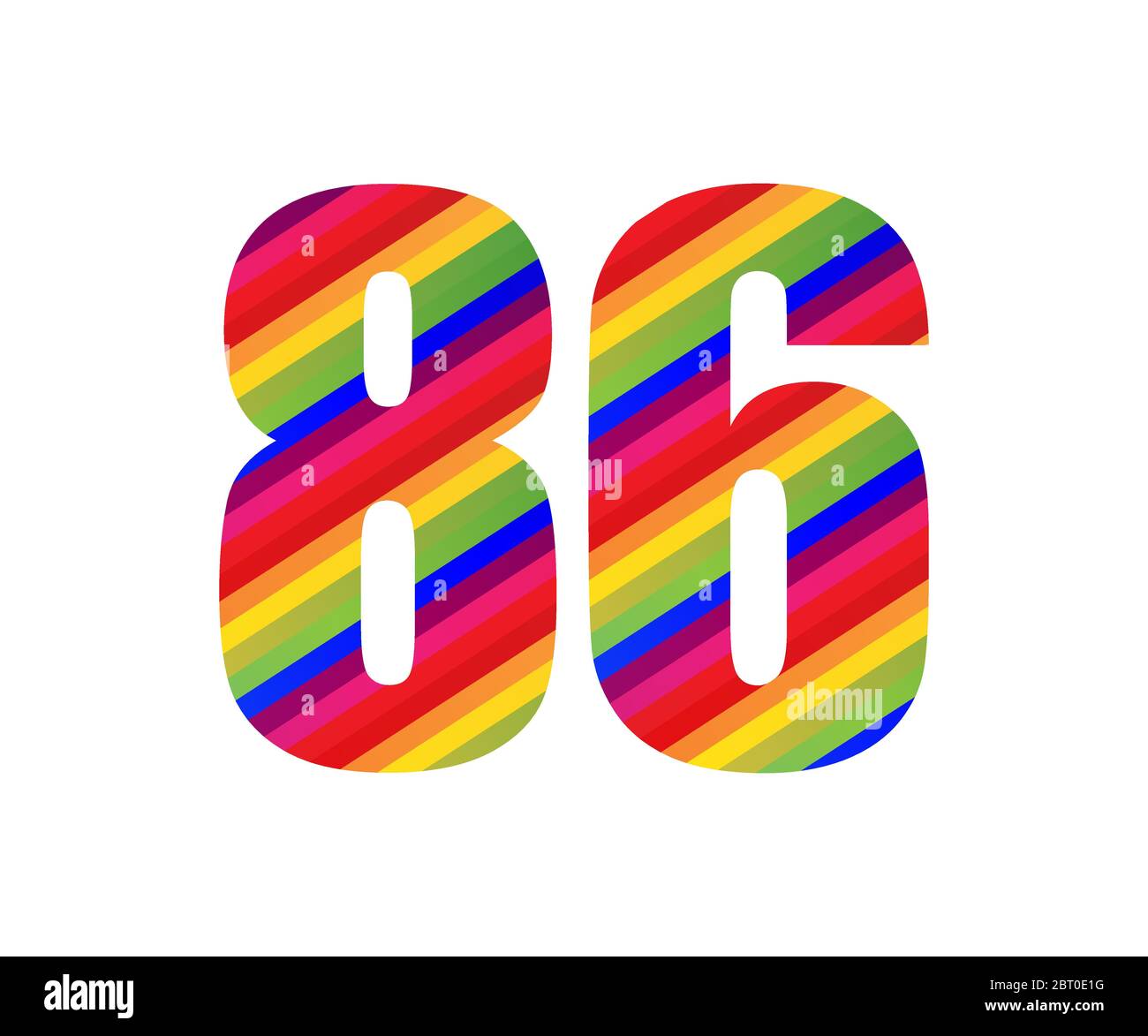 86 Numéro caractère numérique Rainbow style. Illustration vectorielle ... 86 Numéro caractère numérique Rainbow style. Illustration vectorielle ...