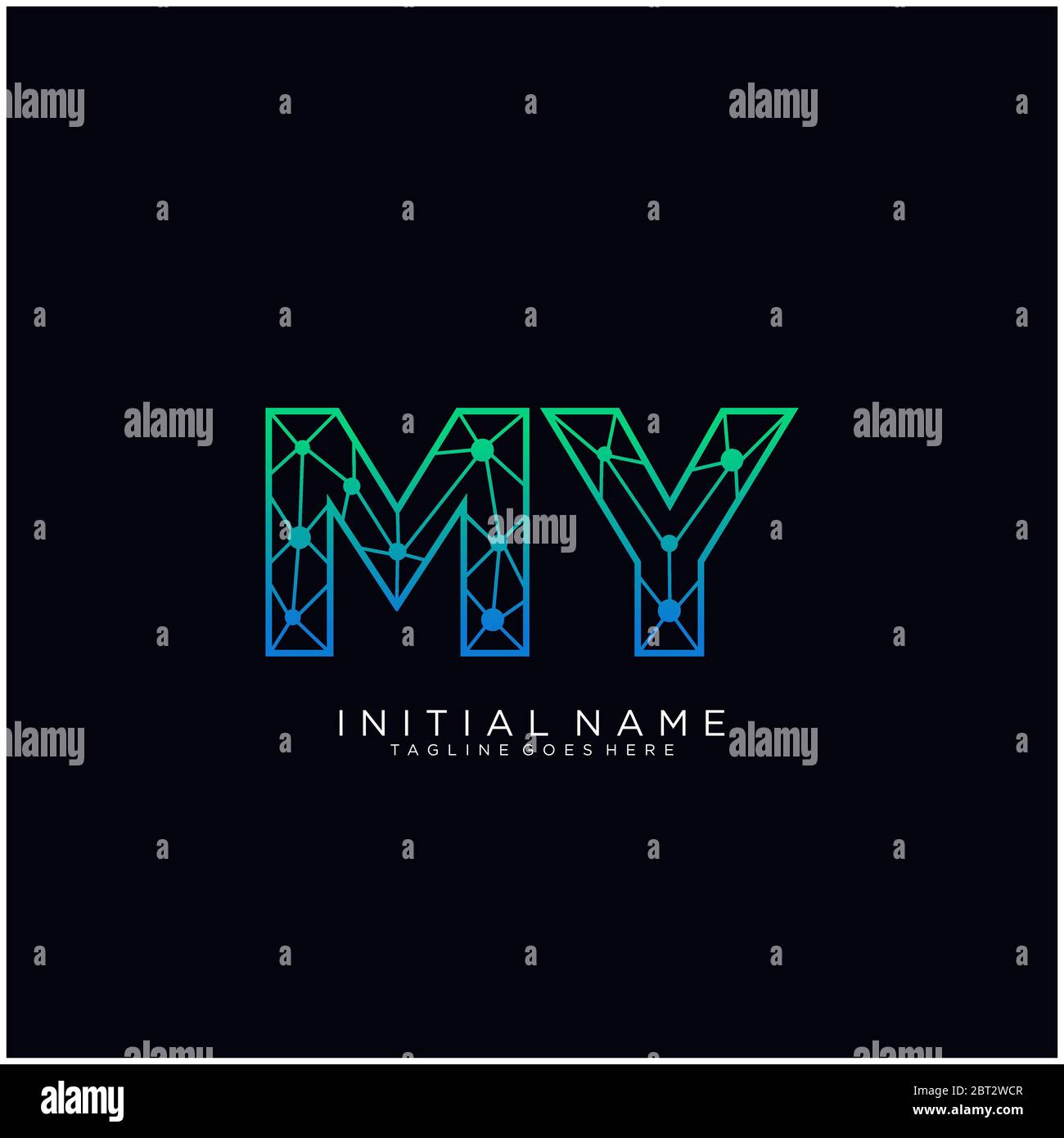 Lettre initiale MON modèle de logo de dessin abstrait Image Vectorielle ...
