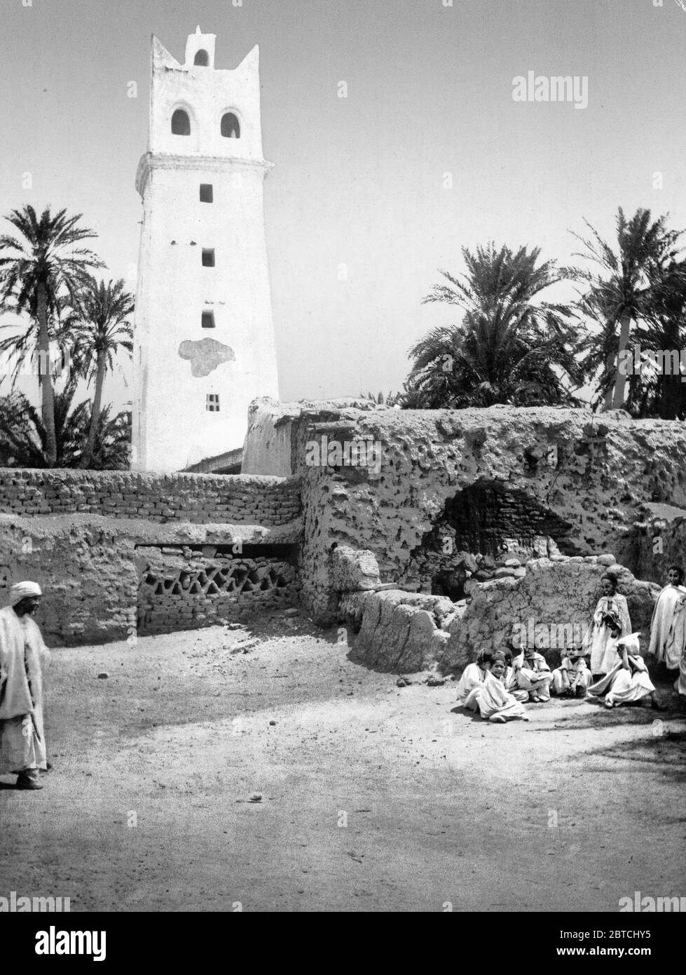Old town biskra algeria Banque d'images noir et blanc - Alamy