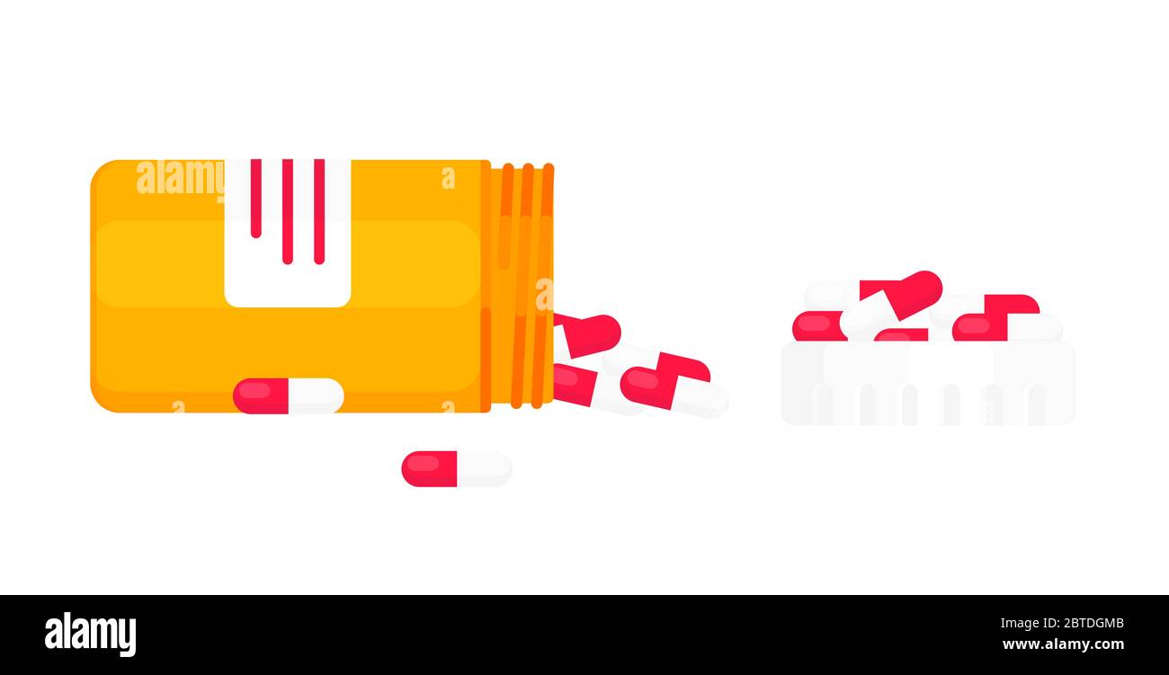 Opened medication pill capsule Banque d'images vectorielles - Alamy