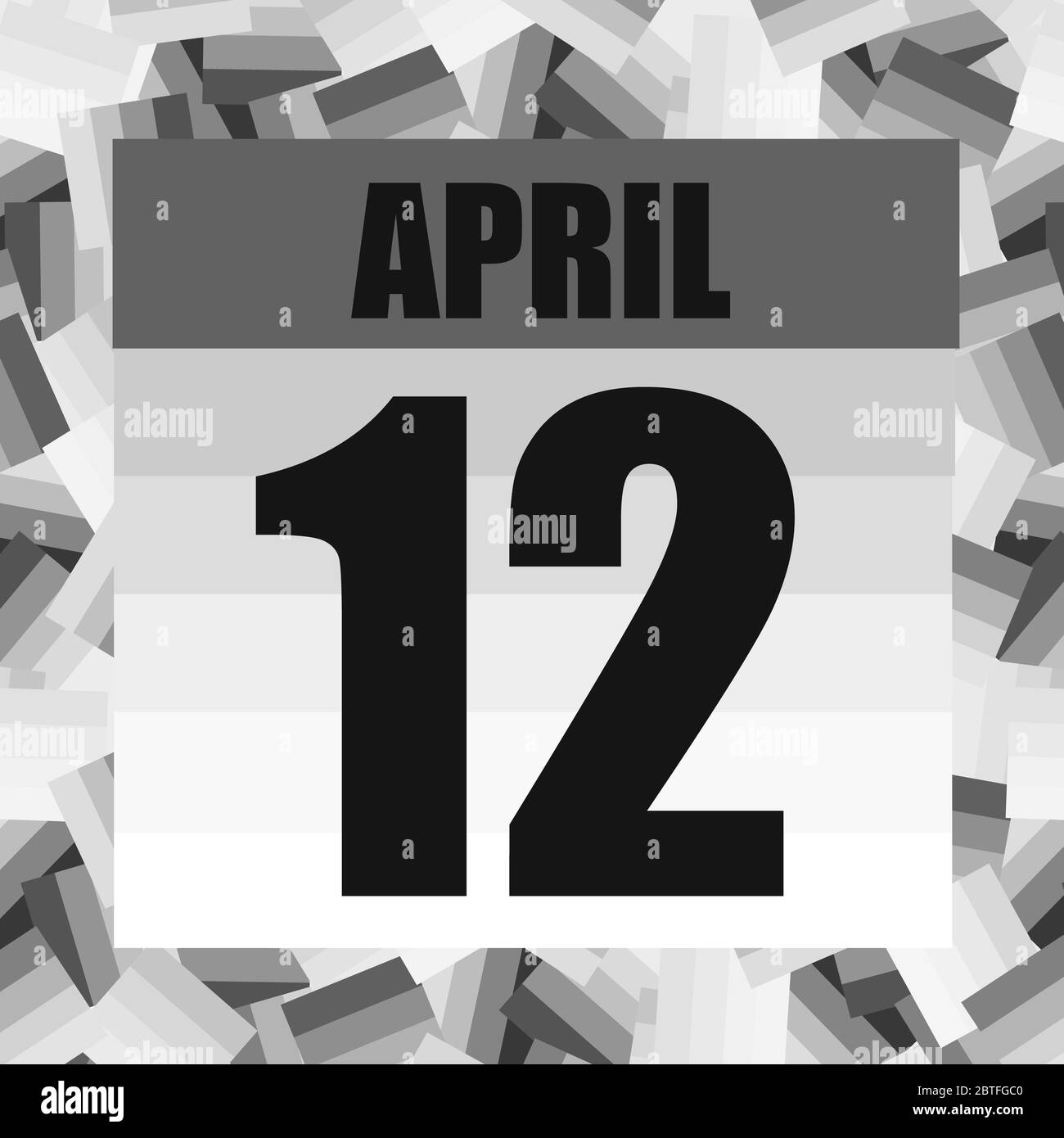 Icône du 12 avril. Pour planifier une journée importante. Illustration ...