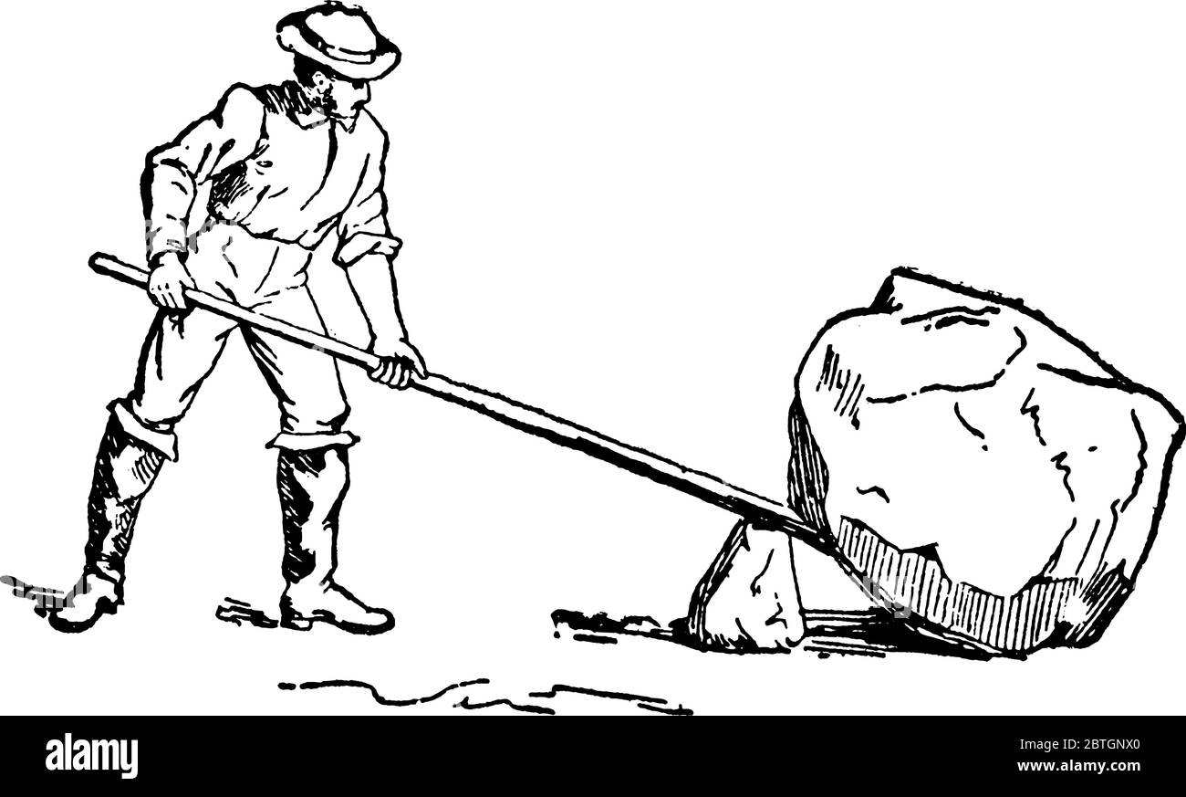 Soulever un rocher Banque d'images noir et blanc - Alamy
