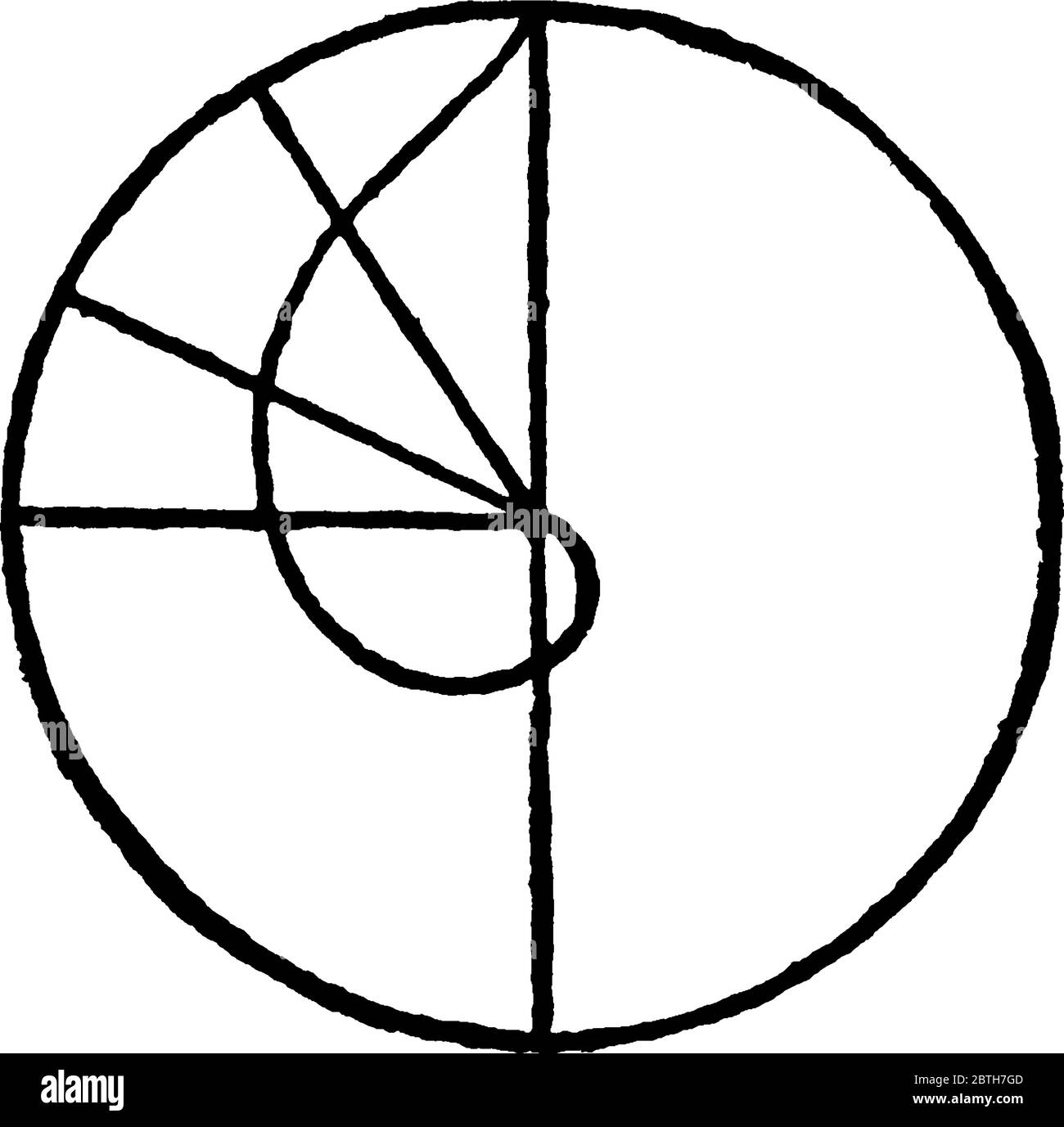 Représentation typique d'une spirale hyperbolique, d'une courbe de plan ...