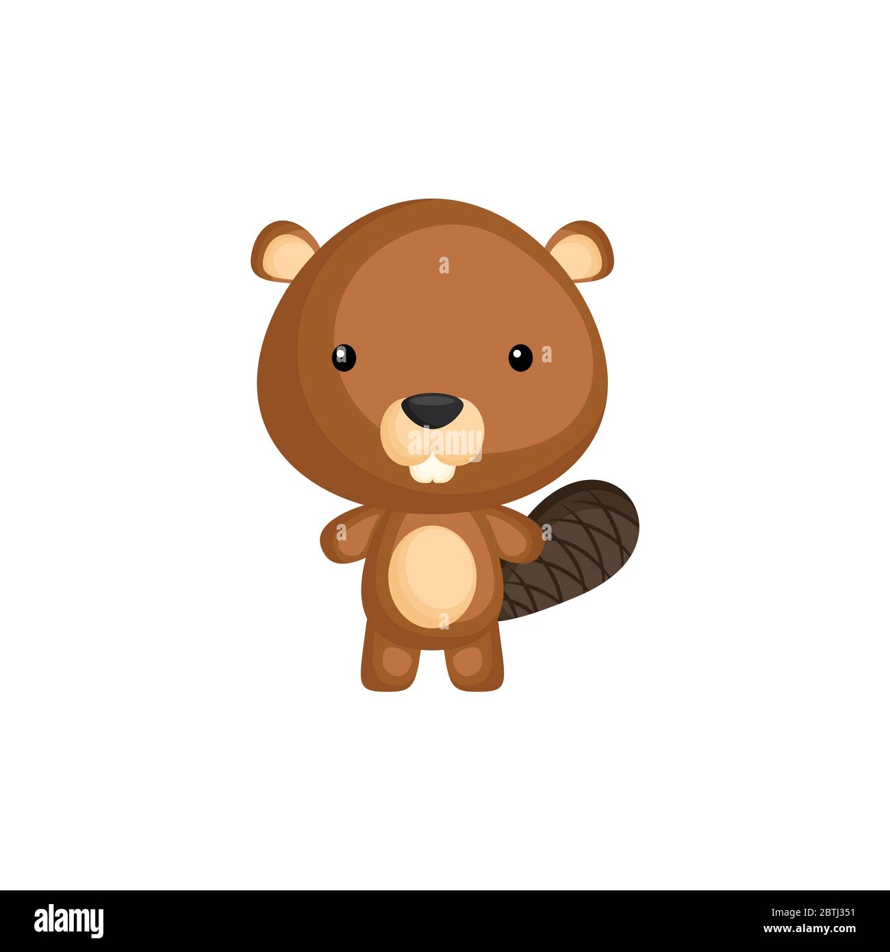 Adorable castor drôle isolé sur fond blanc. Adorable personnage animal ...