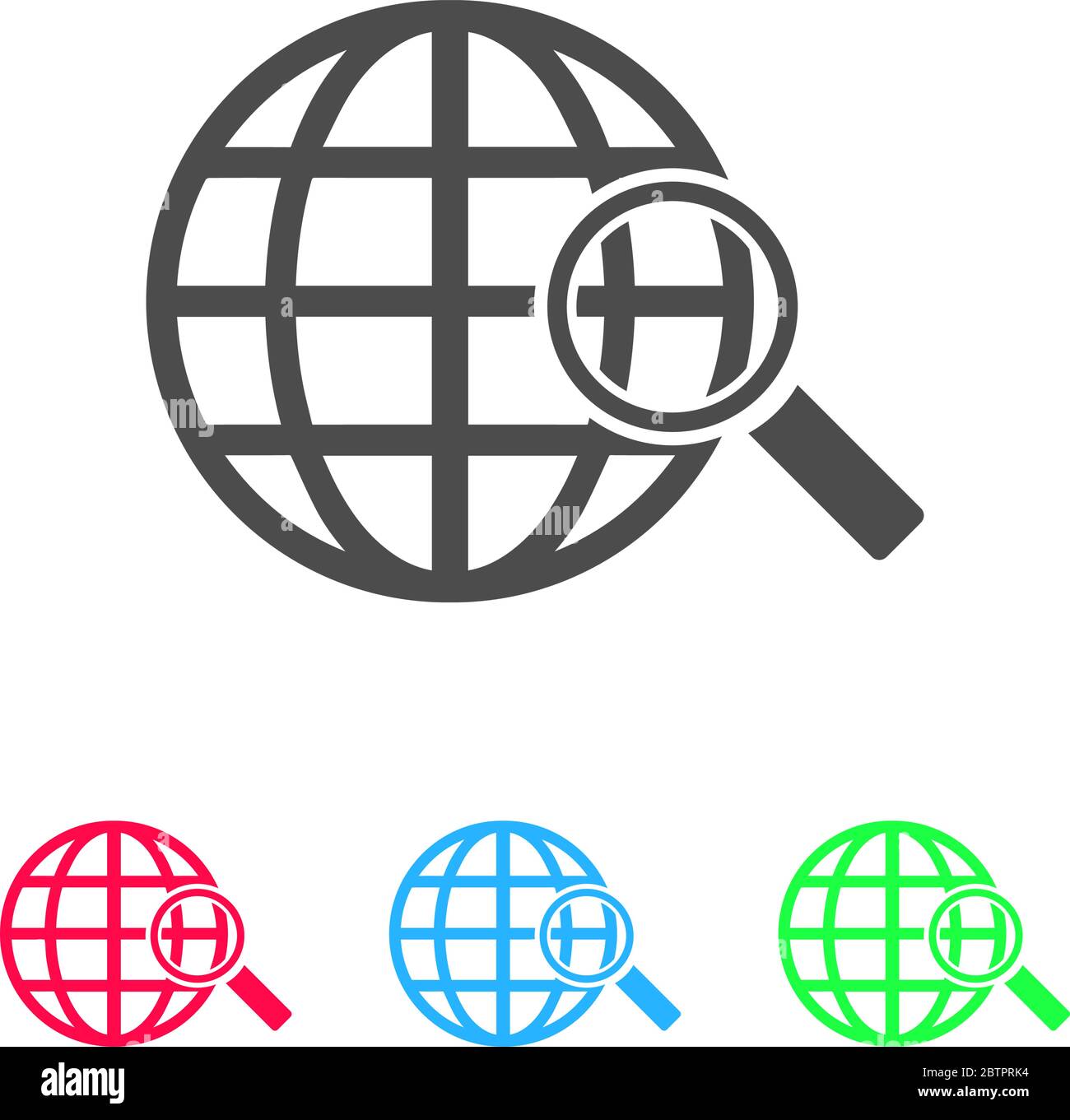 Analyse de l'icône de monde plat. Pictogramme de couleur sur fond blanc ...