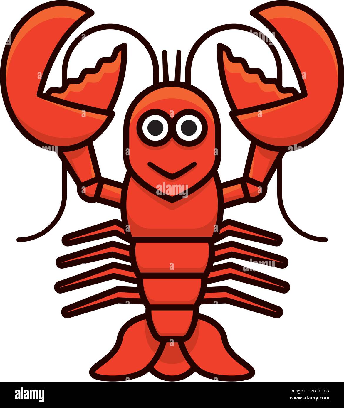 Dessin animé de caractère de homard illustration vectorielle isolée ...