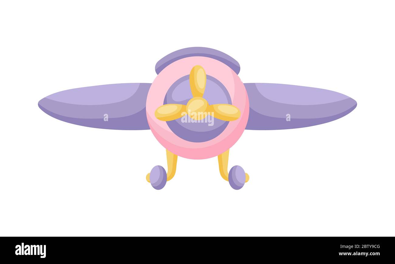 Joli dessin animé avion rose-violet pour le dessin d'album, album ...