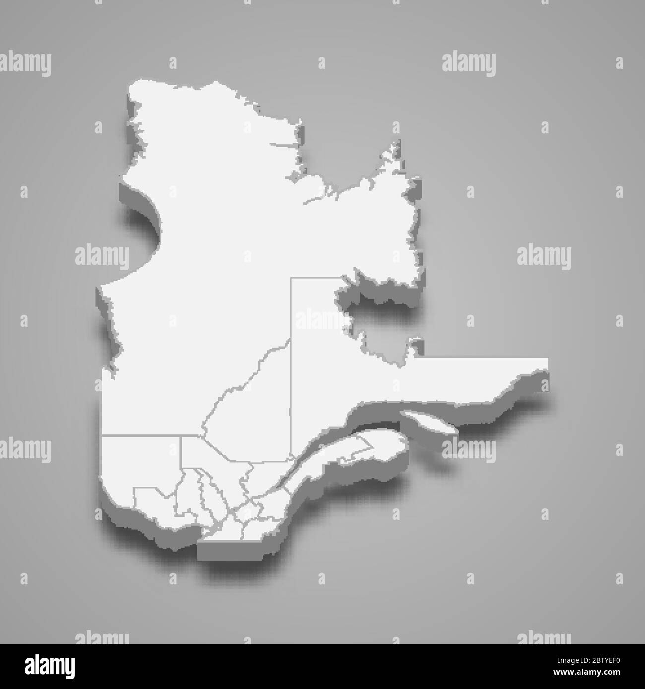 La carte 3d du Québec est une province du Canada Image Vectorielle ...