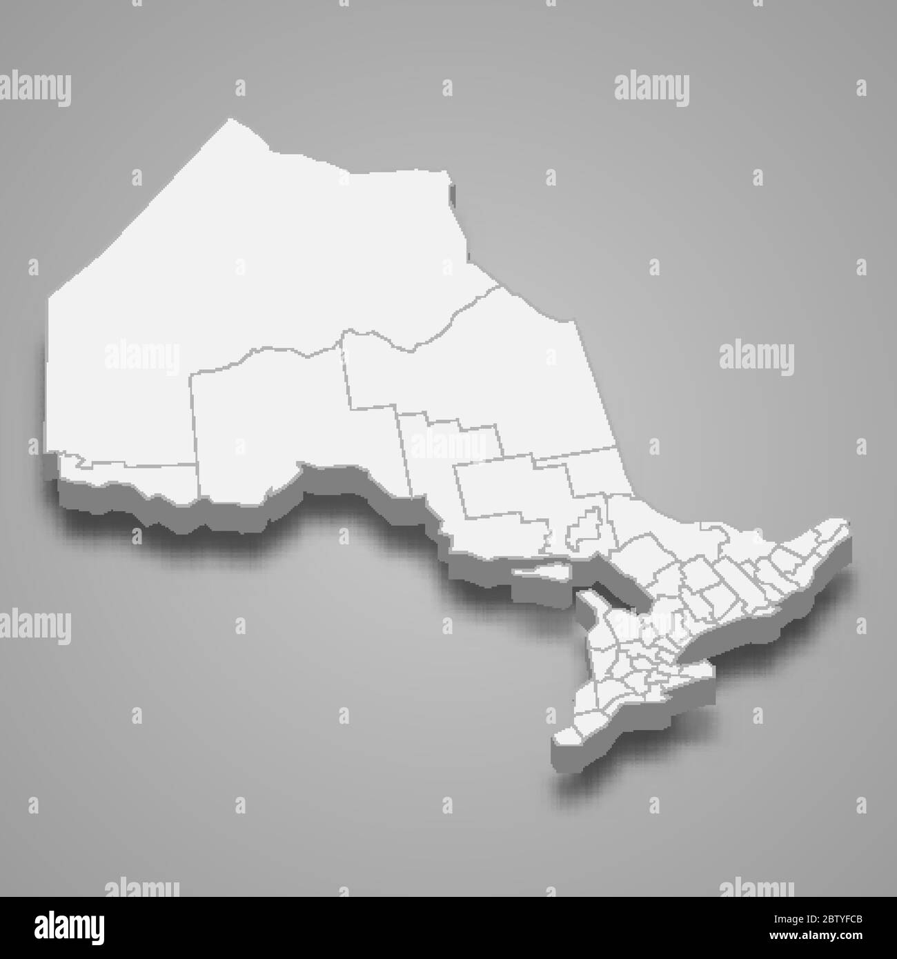 Ontario province map Banque d'images vectorielles - Alamy