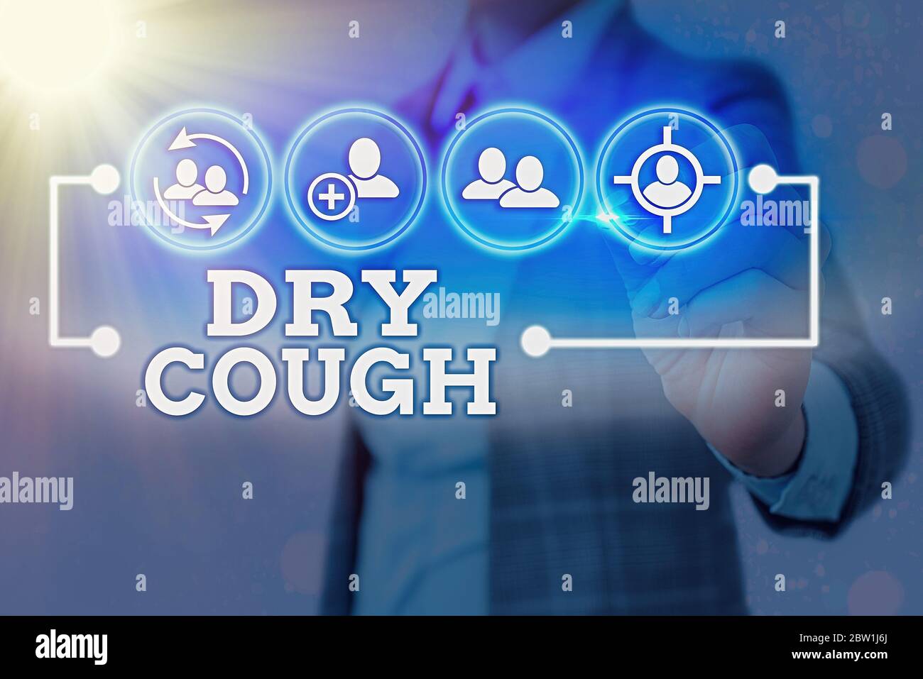 Note d'écriture montrant Dry Cough. Concept d'affaires pour la toux qui ...