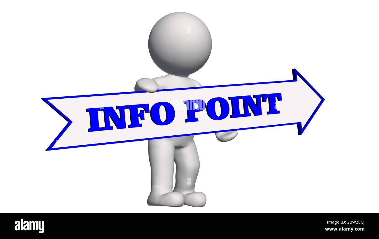 Lettrage de point d'information en bleu - représenté en composition de ...