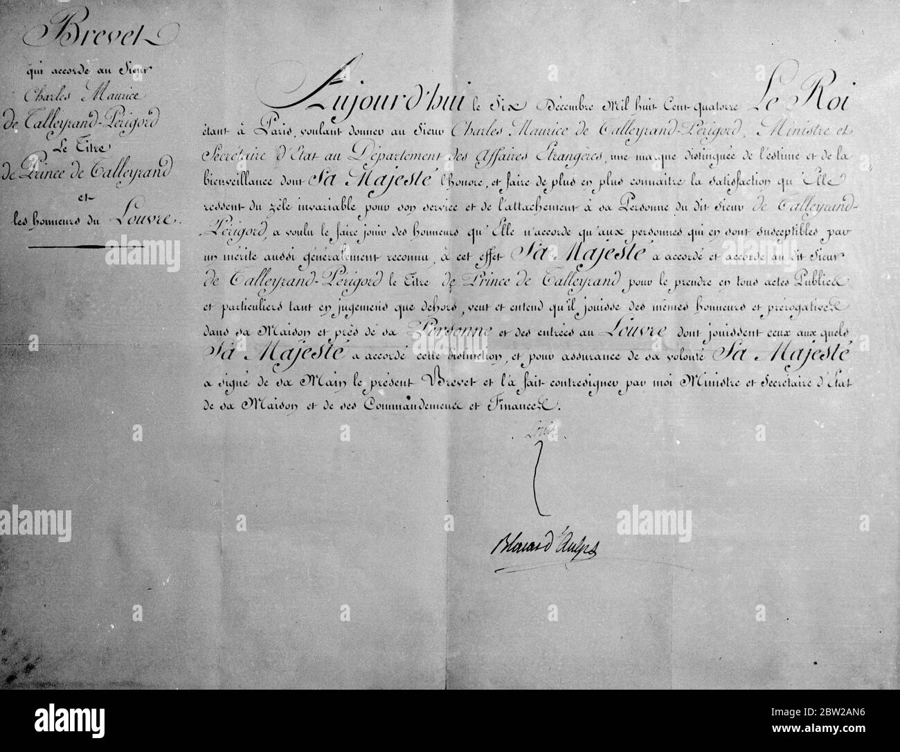 Grand chambellan de france Banque d'images noir et blanc - Alamy