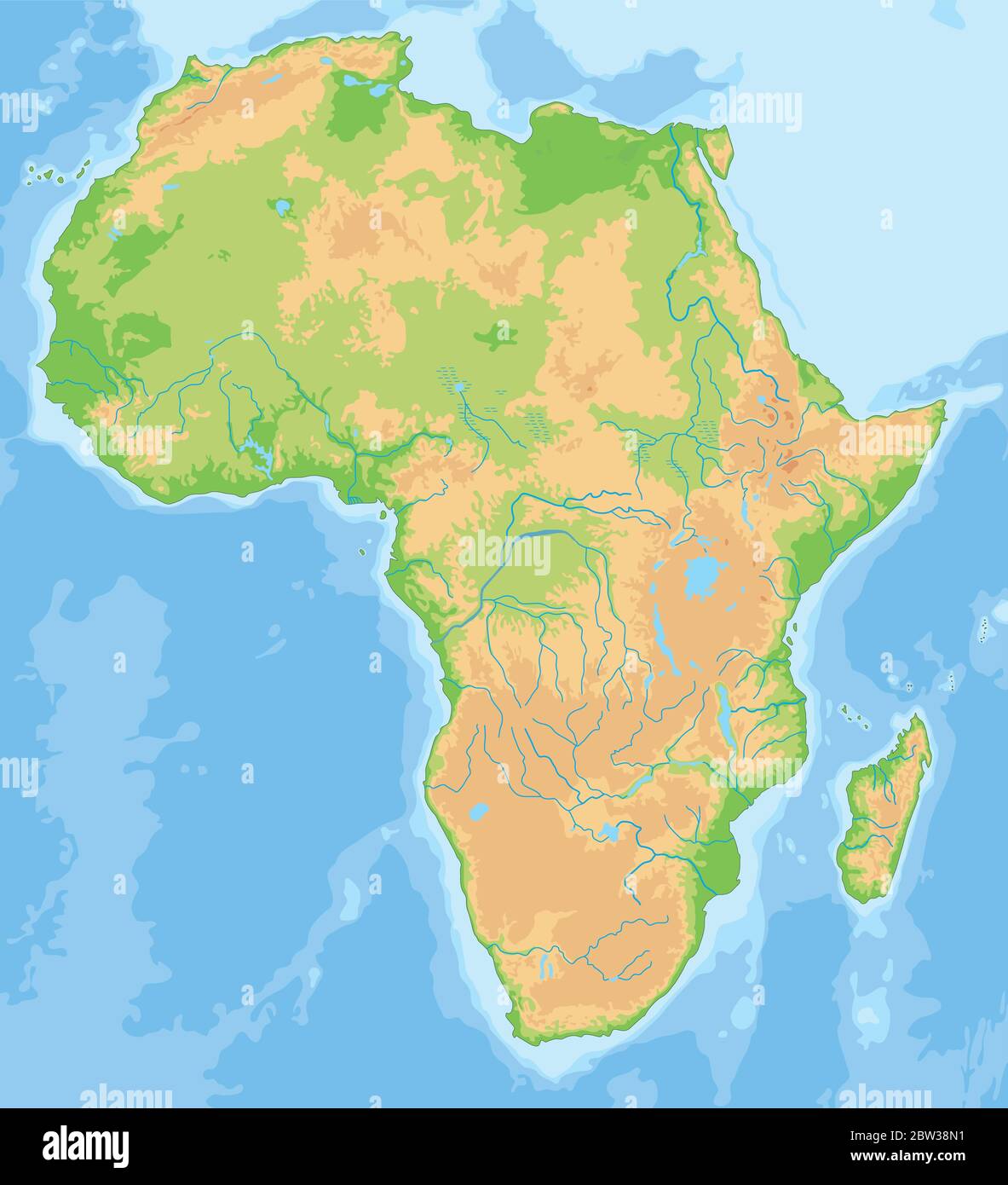 Carte d'afrique relief Banque d'images vectorielles - Alamy