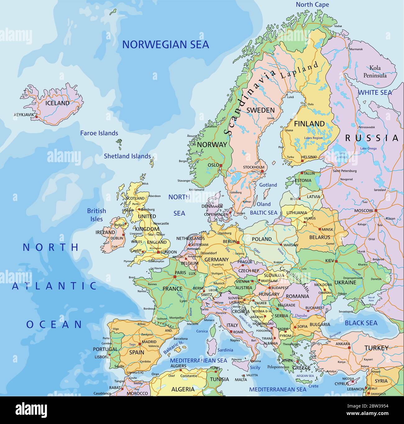 Mapa politico de europa Banque de photographies et d’images à haute ...