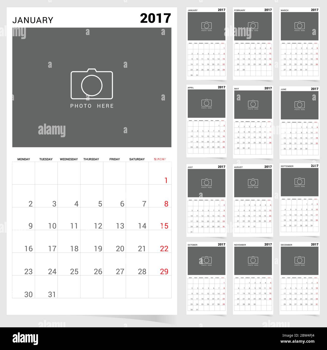 calendrier de planification, illustration de la série de modèles de ...