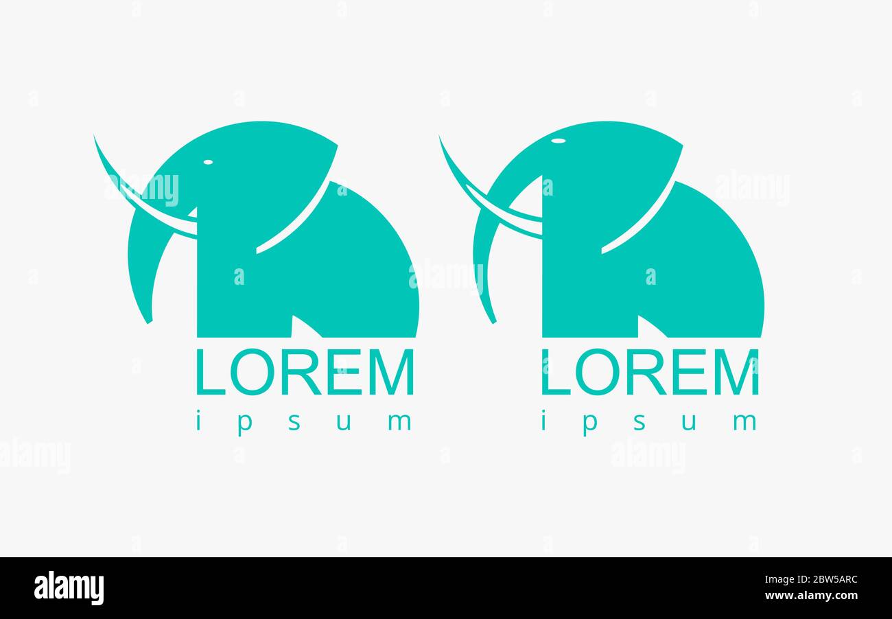 Logo plat logo éléphant vert Image Vectorielle Stock - Alamy