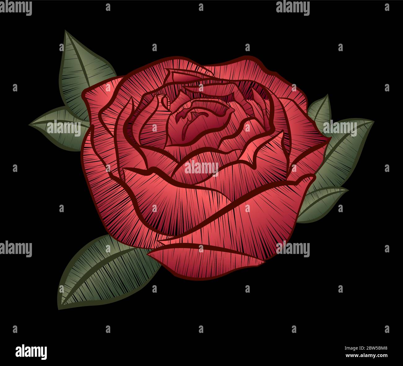 Feuilles de broderie Banque d'images vectorielles - Alamy