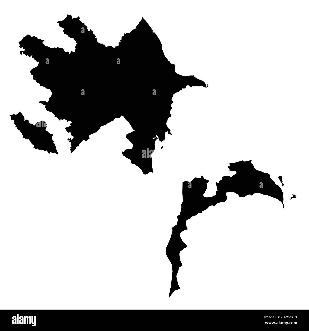 Carte vectorielle Azerbaïdjan et Bakou. Pays et capitale. Illustration ...