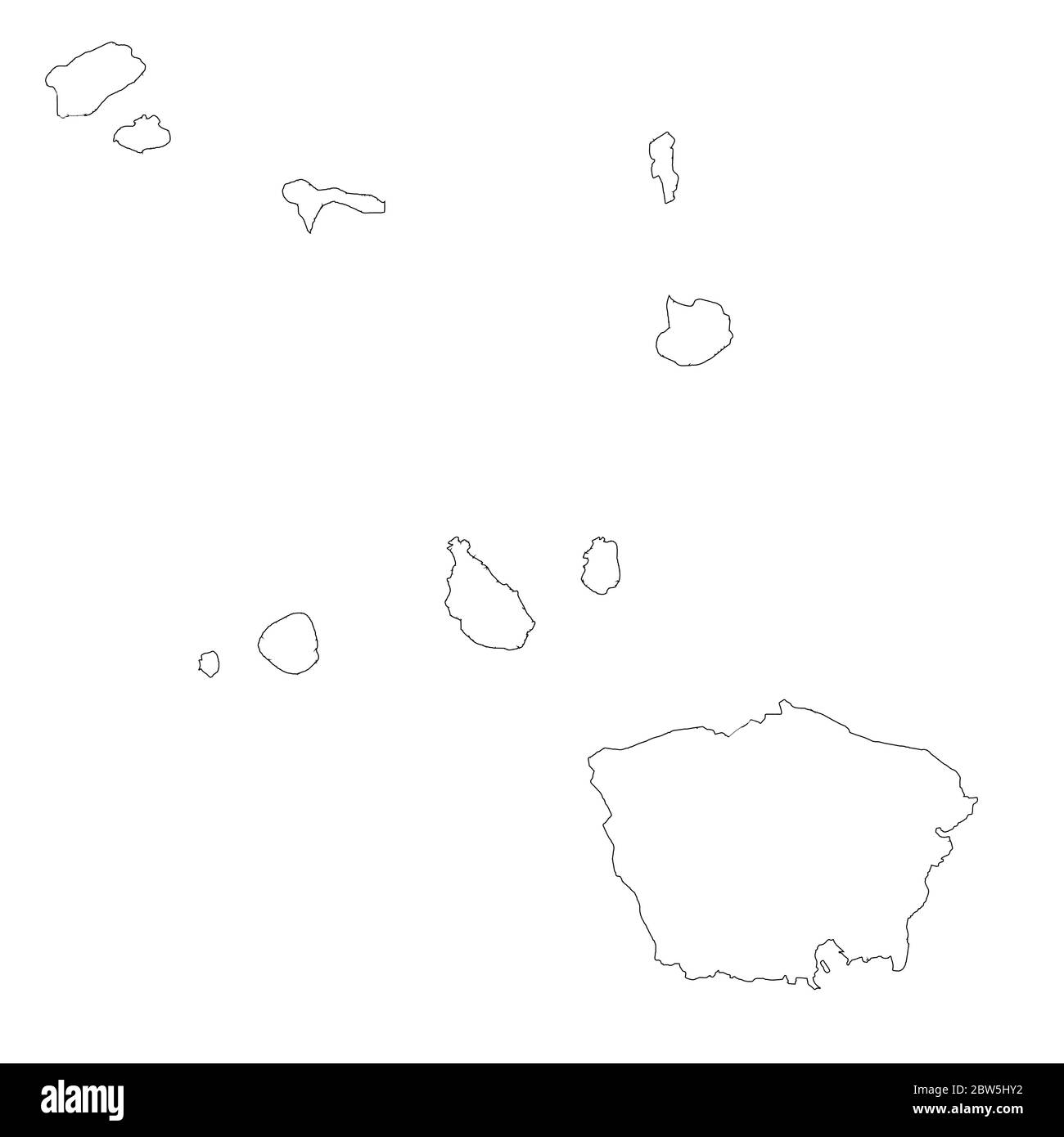 Carte vectorielle Cap-Vert et Praia. Pays et capitale. Illustration de ...
