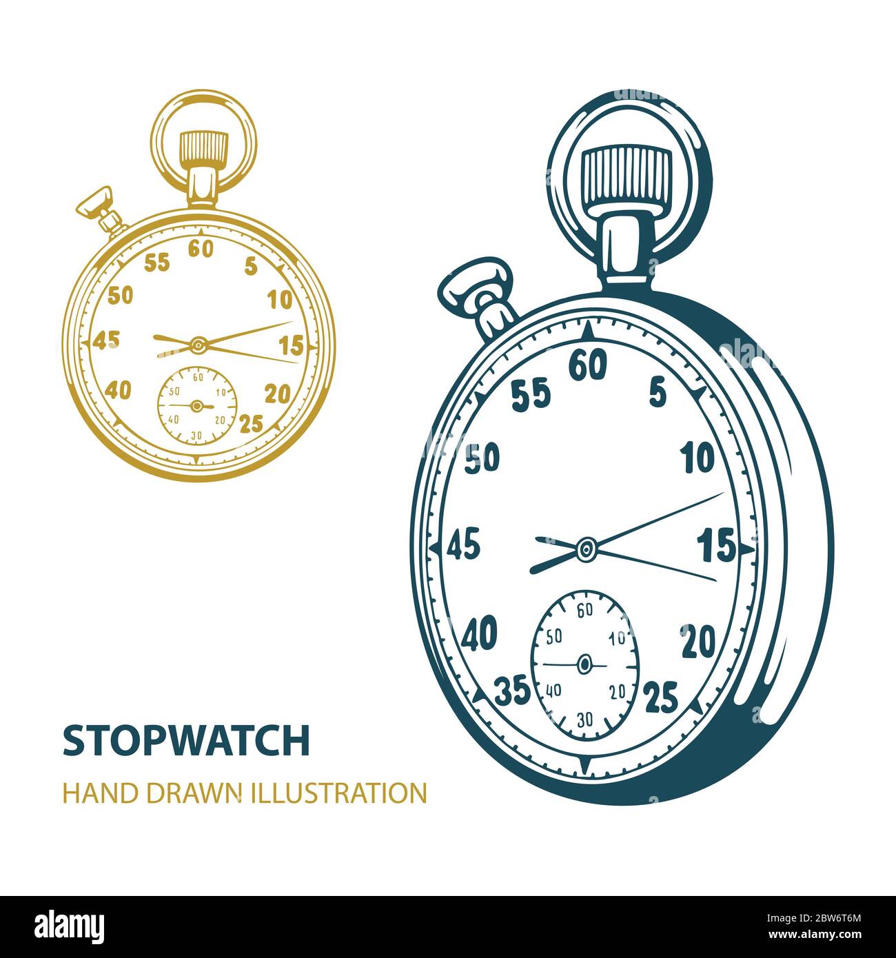Chronomètre. Chronomètre illustration vectorielle dessinée à la main ...