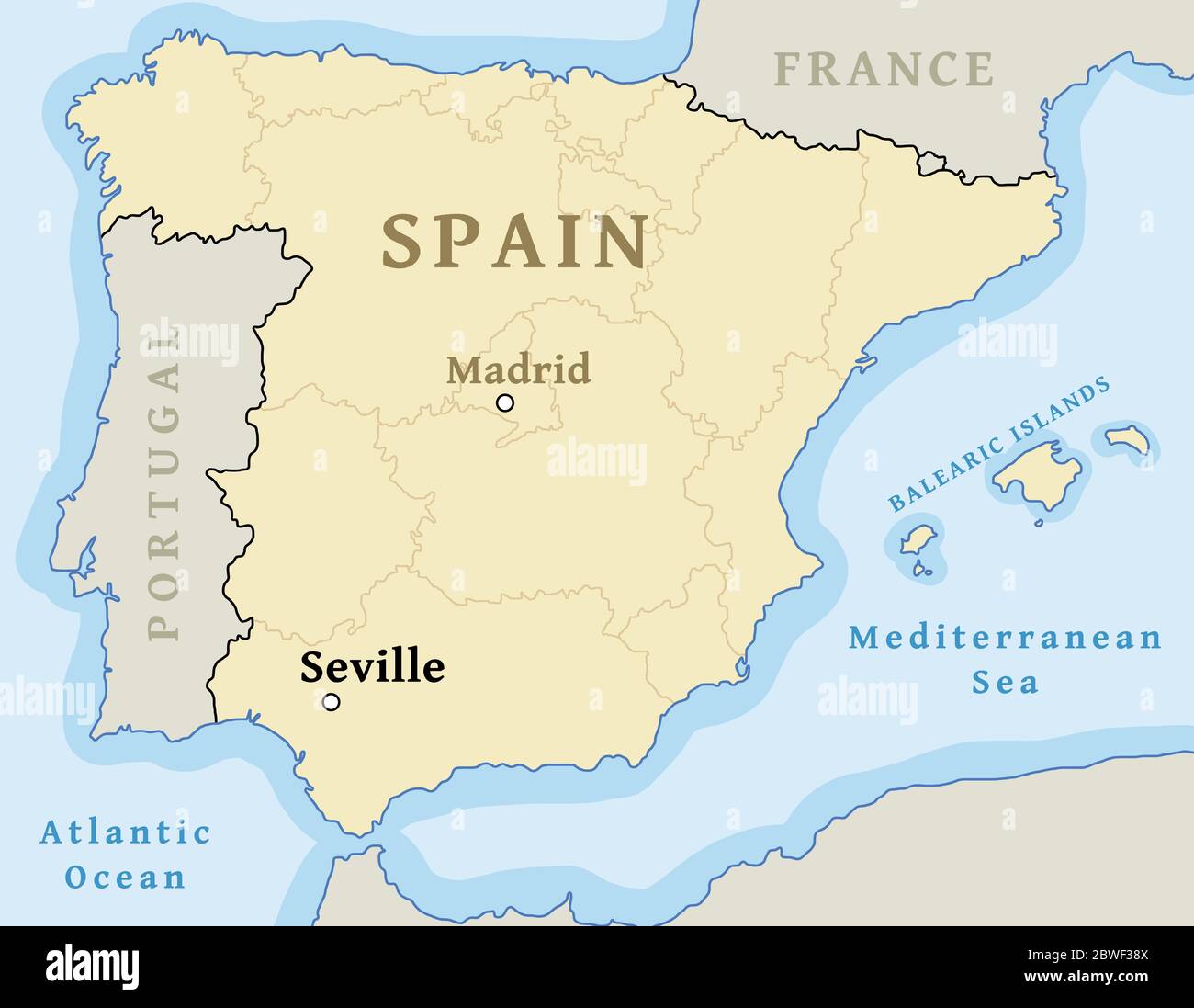 Séville carte emplacement. Trouvez la ville sur la carte de l'Espagne ...