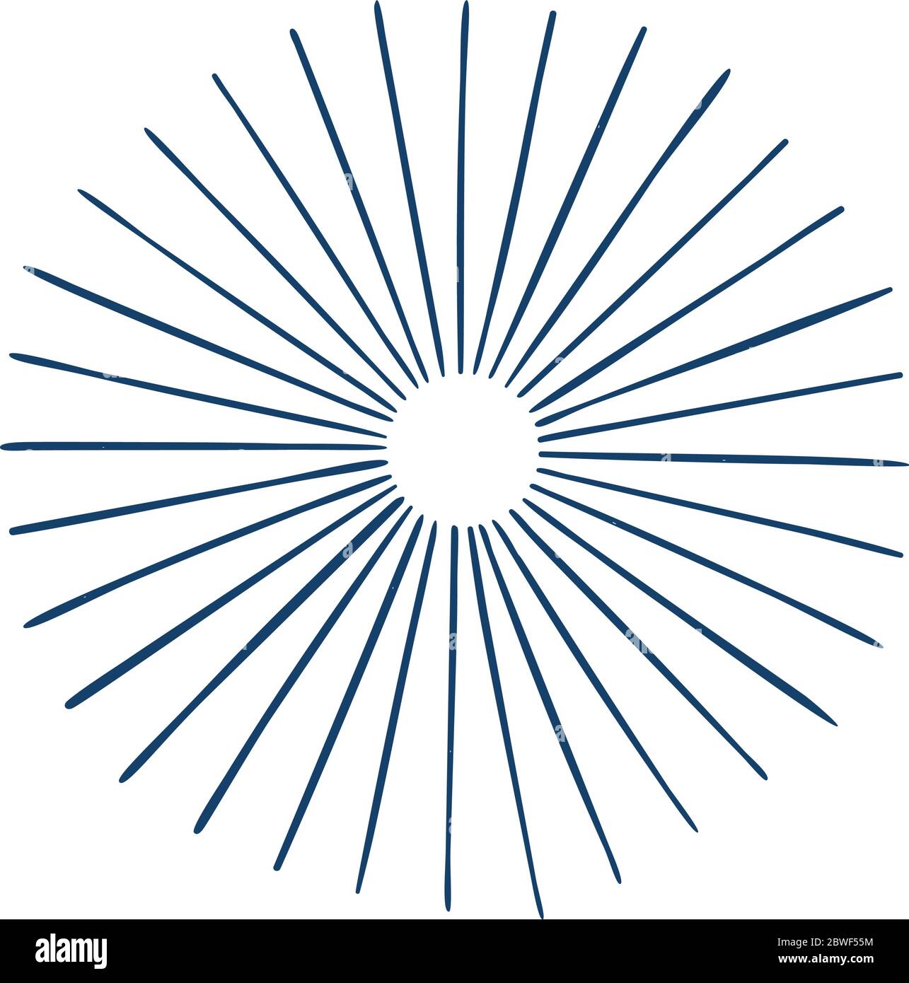 Sunburst. Illustration vectorielle de rayons lumineux dessinés à la ...