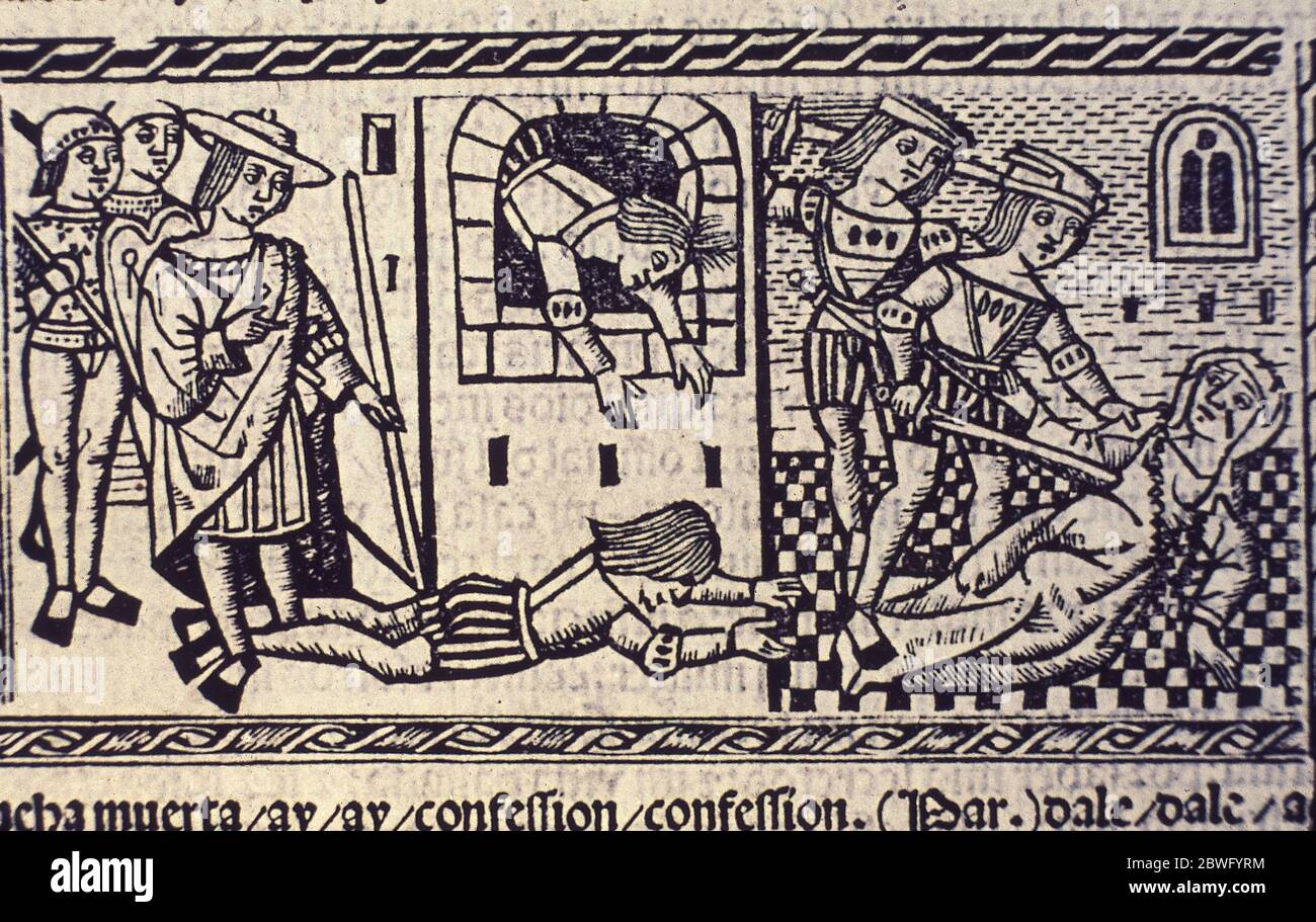 LA CELESTINA - MUERTE DE PARMENO Y SEMPONIO A LA IZQUIERDA Y MUERTE DE ...