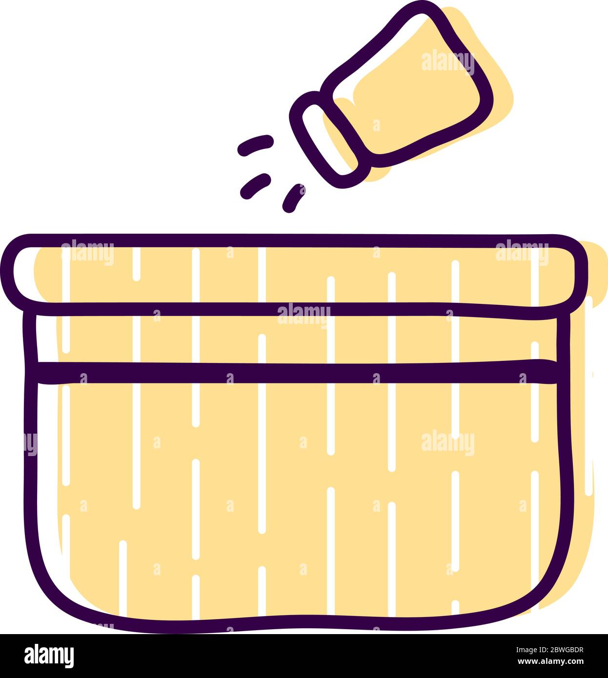 salière sur la ligne de cuve et le style de remplissage icon vector ...