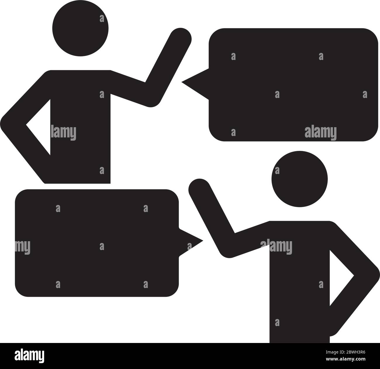 pictogramme personnes parlant avec des bulles de parole icône sur fond ...